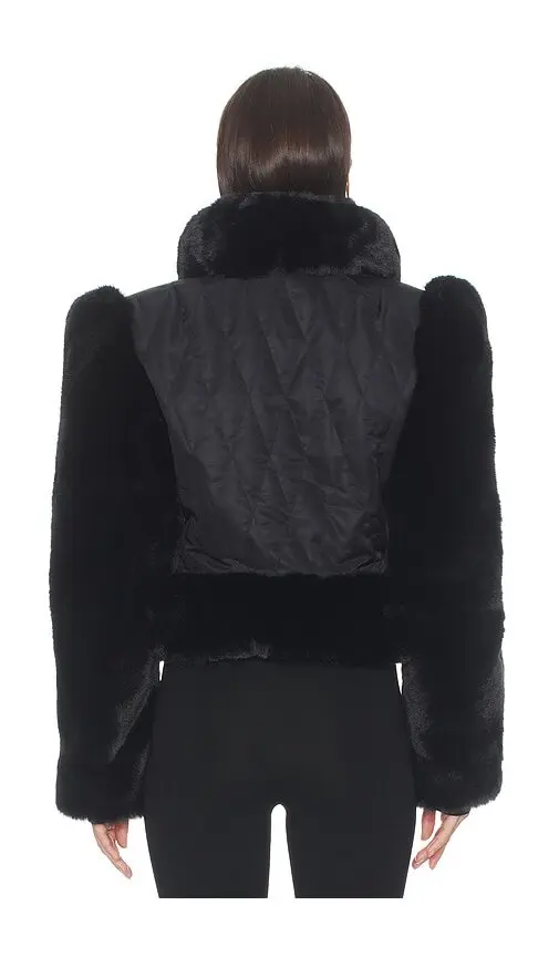 AFRM Daya Faux Fur Cropped Jacket