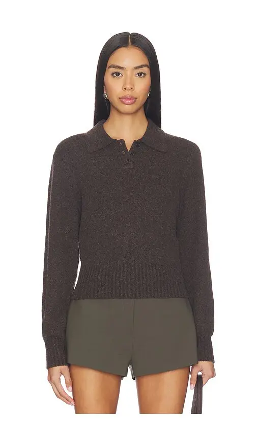 LOVERS AND FRIENDS Mattelyn Polo Sweater - Brown