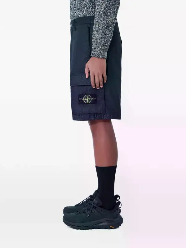 Stone Island Cargo Bermuda Shorts With Logo Detail
