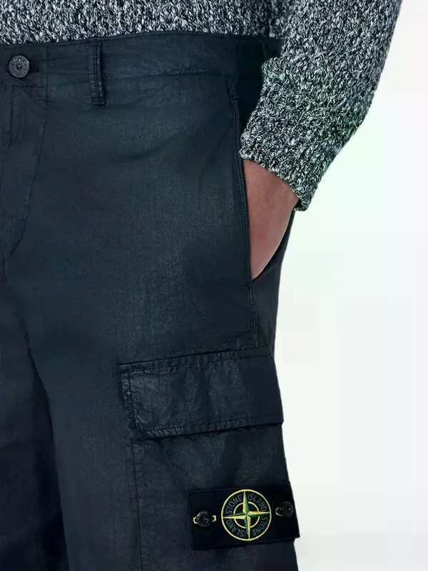 Stone Island Cargo Bermuda Shorts With Logo Detail