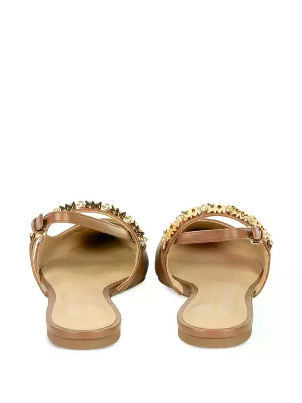 Michael Kors Pointed-toe Chain-detail Slingback Ballet Flats