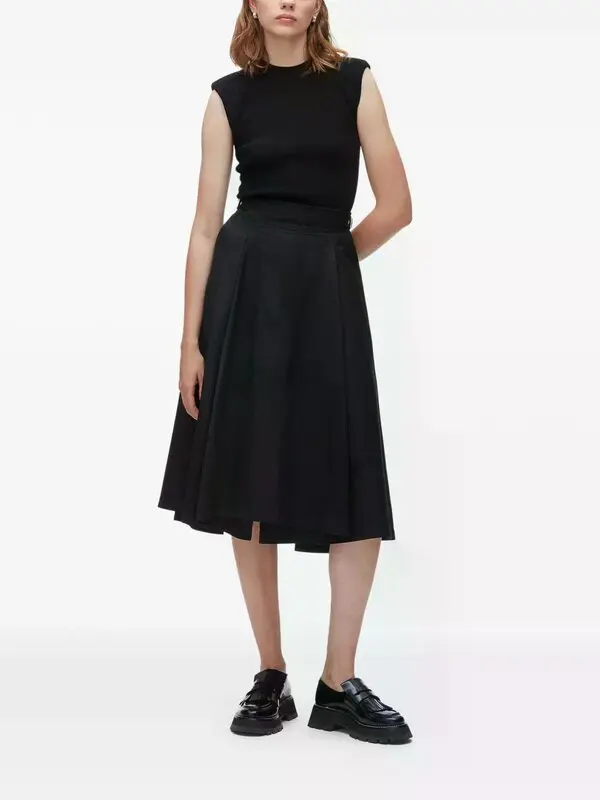 3.1 Phillip Lim Belted A-line Midi Skirt - Black