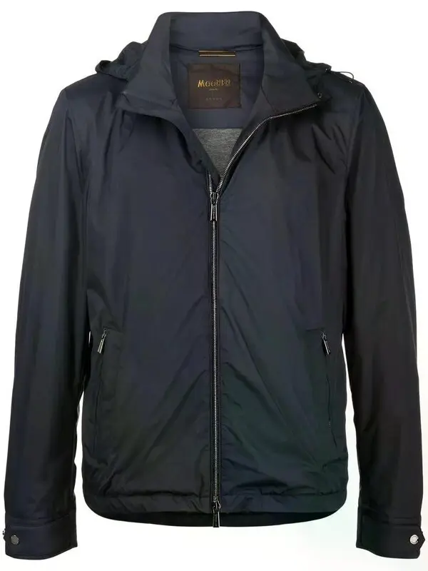 MOORER Hooded Zip-front Jacket