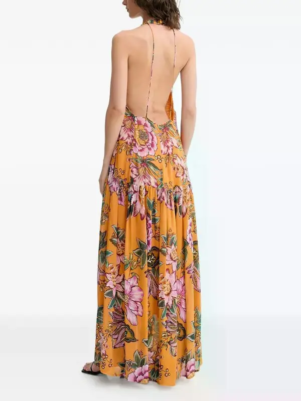 Farm Rio Wonderful Bouquet Maxi Dress - Orange