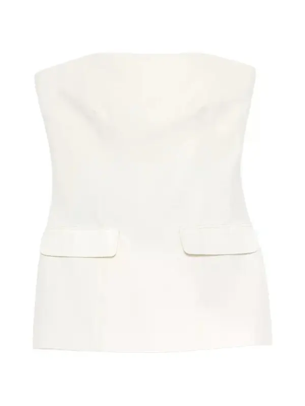 TOTEME Strapless Pocket Crepe Top - Neutrals