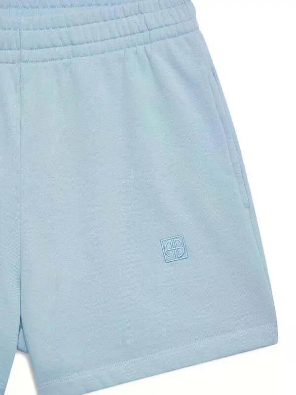 ANINE BING Framed Monogram Kam Shorts - Blue