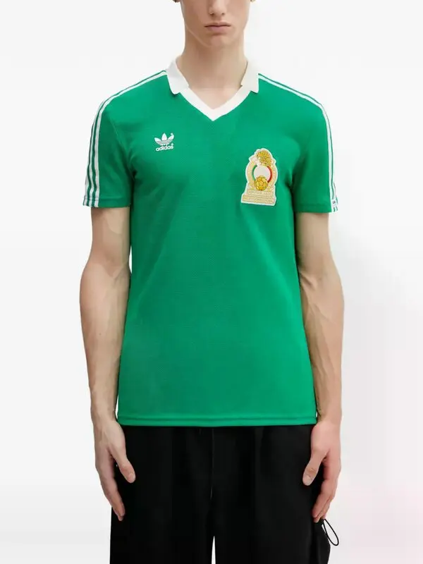 Adidas V-neck Striped T-shirt - Green