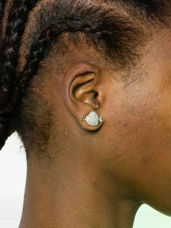 SWAROVSKI Tone Gold Plated Heart & Arrow Stud Earrings