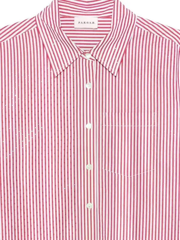 P.a.r.o.s.h Striped Embellished Shirt - Red