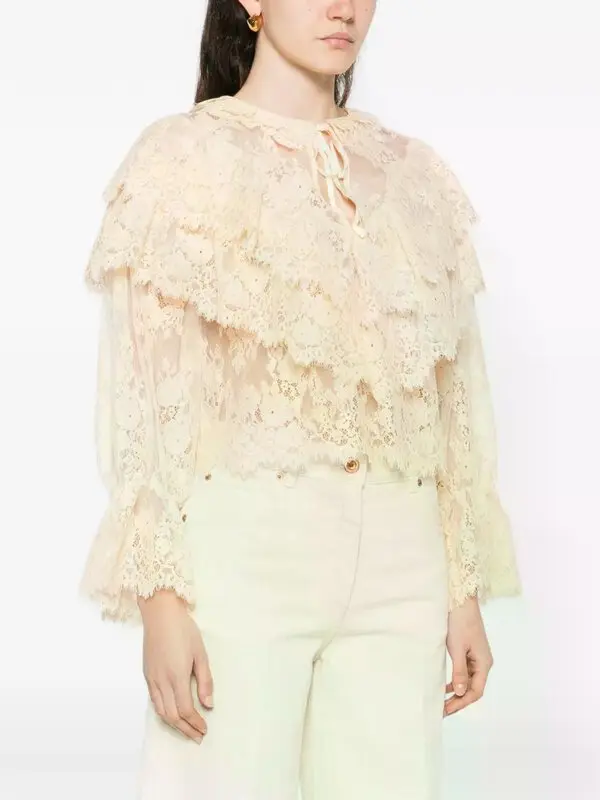 Rixo Lace Ruffle Blouse