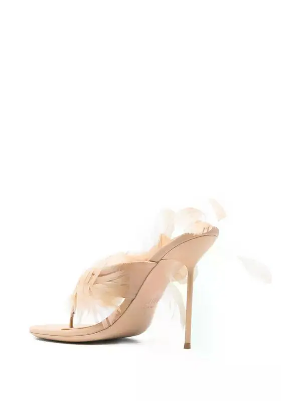 Paris Texas Lidia Feather Sandals - Neutrals