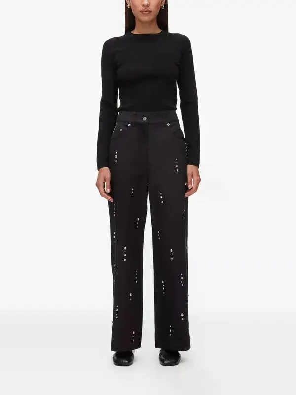 3.1 Phillip Lim Grommet Embellished Wide-leg Jeans