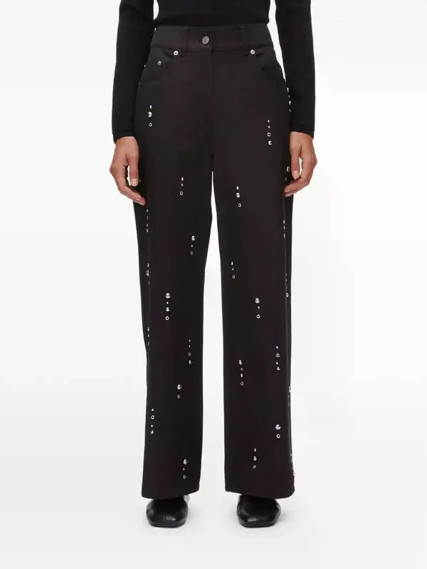 3.1 Phillip Lim Grommet Embellished Wide-leg Jeans