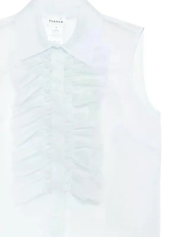 P.a.r.o.s.h Sleeveless Ruffled Blouse - Blue