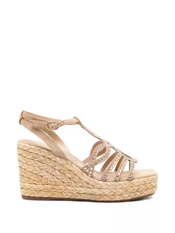 ALMA EN PENA Embellished Espadrille Wedges With Buckle Fastening