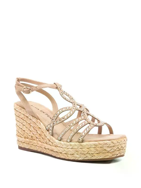 ALMA EN PENA Embellished Espadrille Wedges With Buckle Fastening
