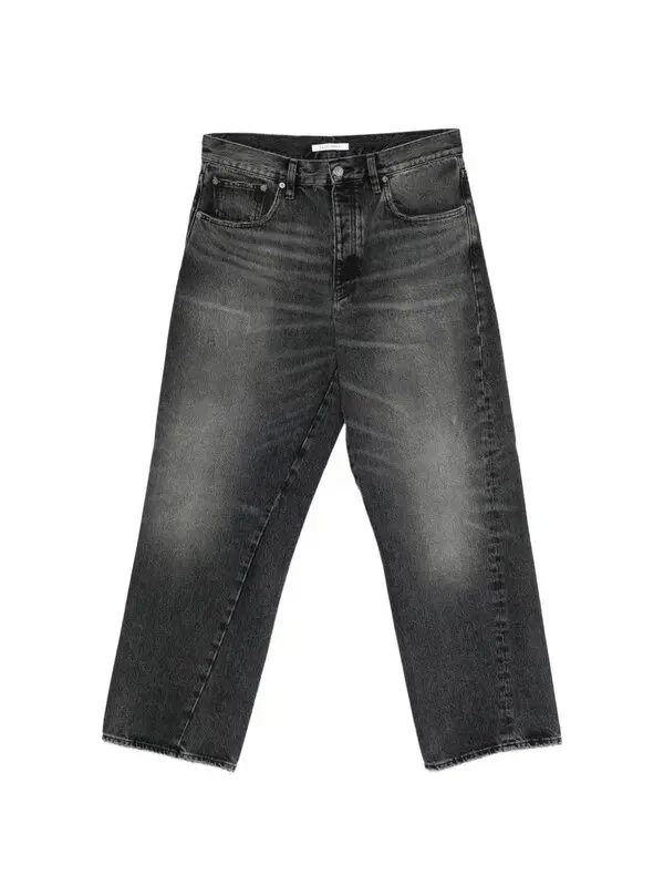 SUNFLOWER Wide Twist Faded Denim Jeans - Grey