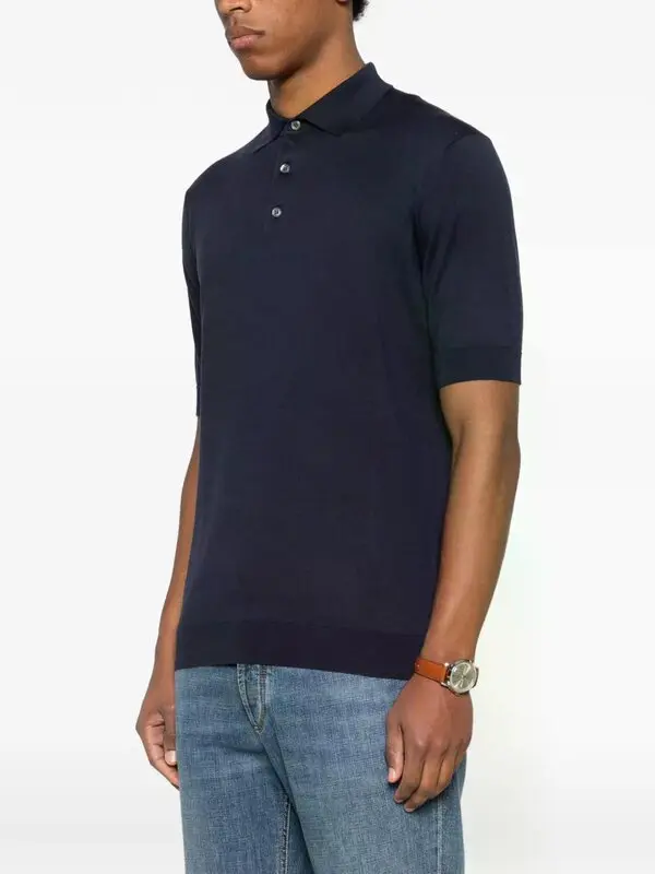 LARDINI Button Placket Polo Shirt