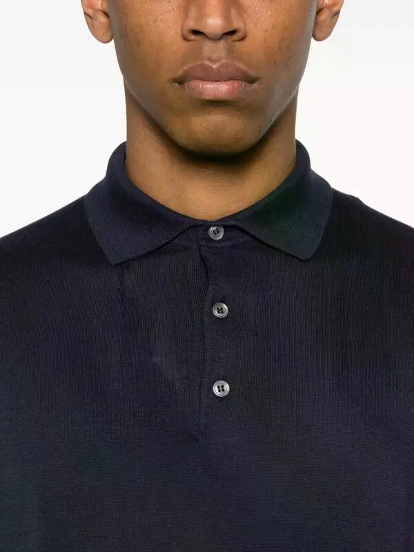 LARDINI Button Placket Polo Shirt