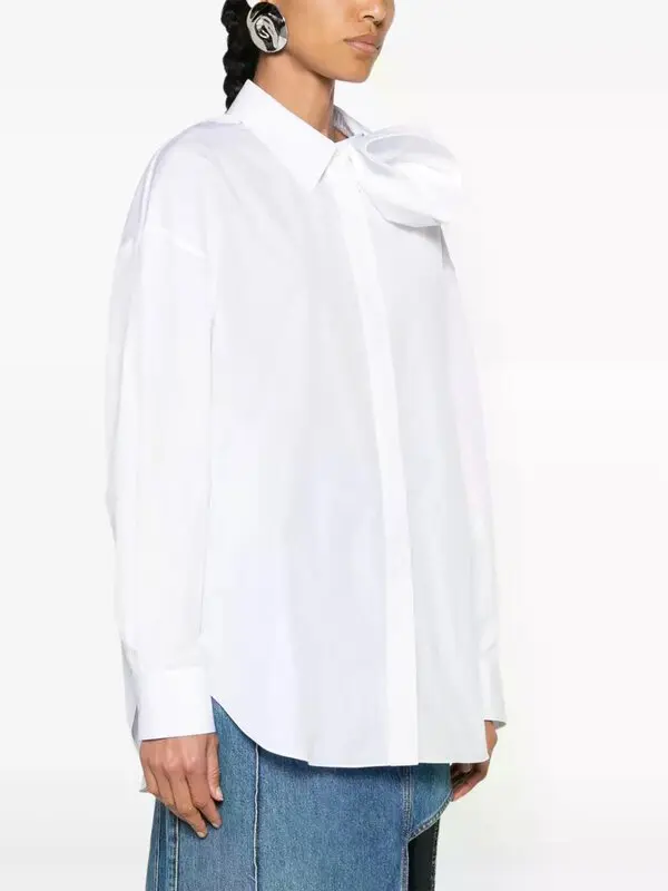 Alexander McQueen Orchid Appliqué Poplin Shirt