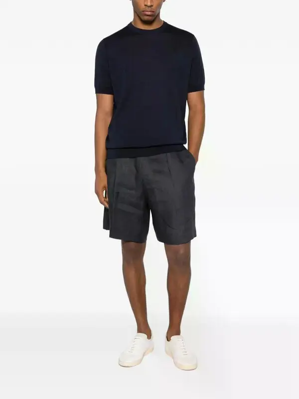 LARDINI Pleated Tailored Shorts - Blue