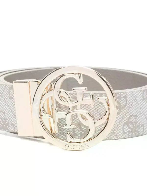 Guess Logo Buckle Patterned Belt