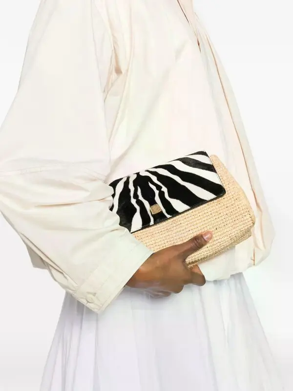 Khaite Audrey Zebra-print Cross-body Bag - Neutrals