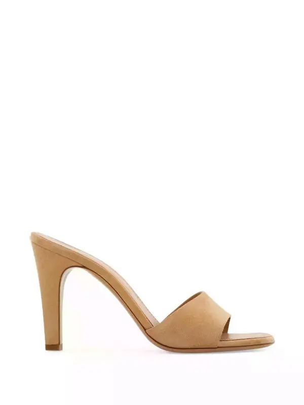 FERRAGAMO Suede Open Toe High Heel Sandals