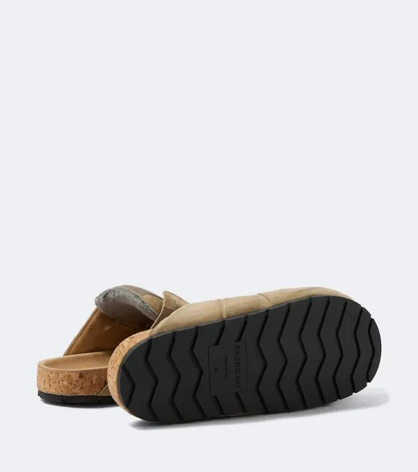 Balenciaga Dumbo Suede Slides - Beige