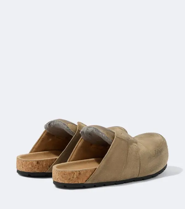Balenciaga Dumbo Suede Slides - Beige