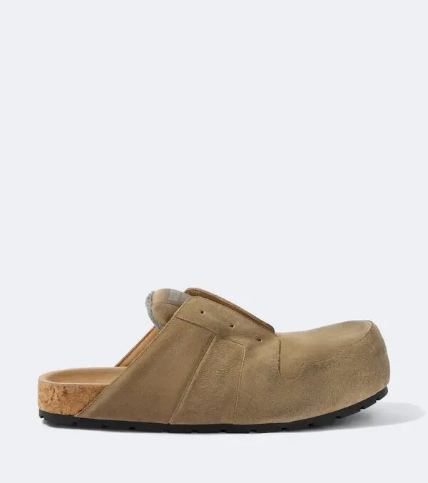 Balenciaga Dumbo Suede Slides - Beige