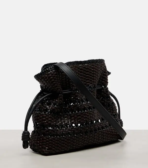 Loewe Flamenco Medium Woven Leather Clutch