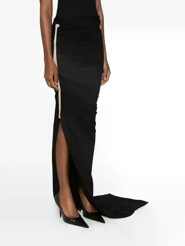 MONCLER + RICK OWENS Asymmetric Slit Skirt - Black