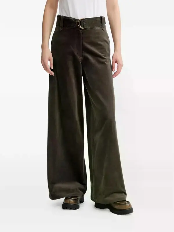 SESSUN Wide Leg Velvet Effect Pants