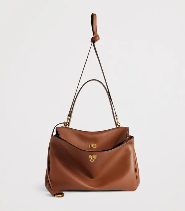 Balenciaga Medium Leather Rodeo Shoulder Bag - Brown