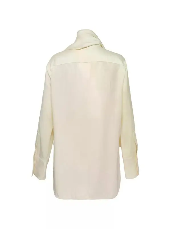 JIL SANDER Draped Blouse With Cuffed Sleeves - Neutrals