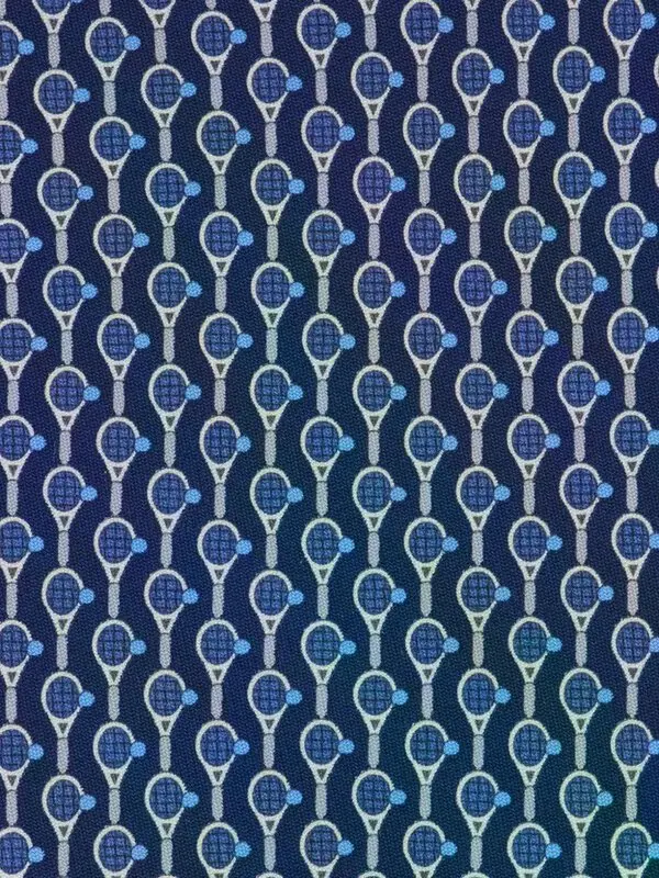 FERRAGAMO Silk Tennis Print Neck Tie - Blue