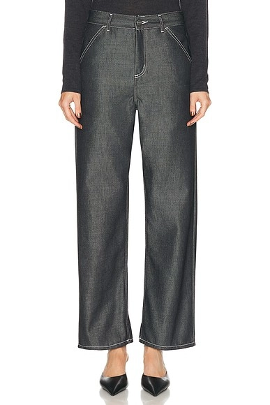 Carhartt Work In Progress Straight Leg Pants With Contrast Stitching - Black
