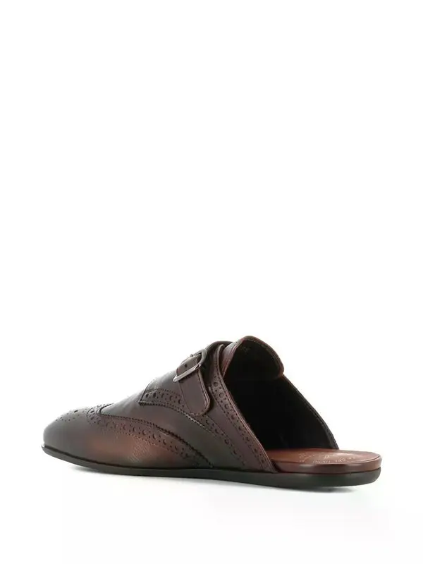 Officine Creative Leather Buckle Strap Slip-on Mules - Brown