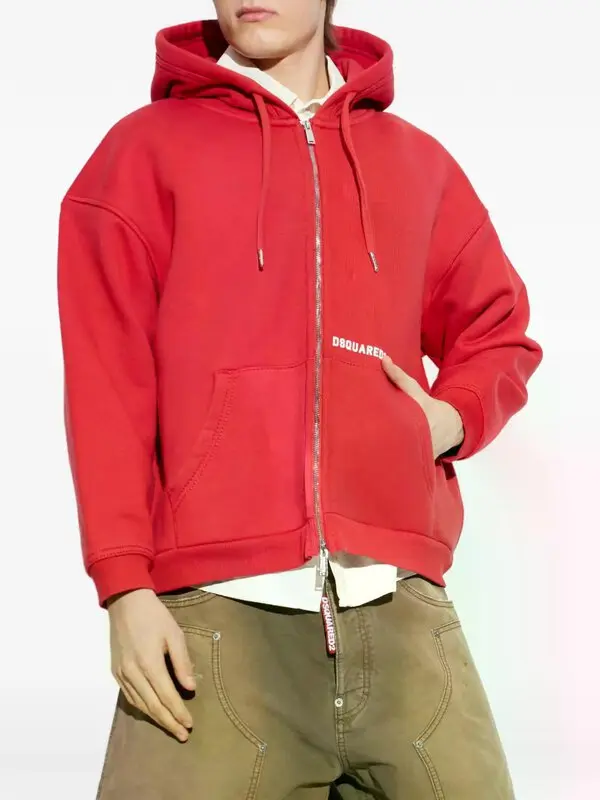 Dsquared2 Logo-embroidered Hoodie - Red