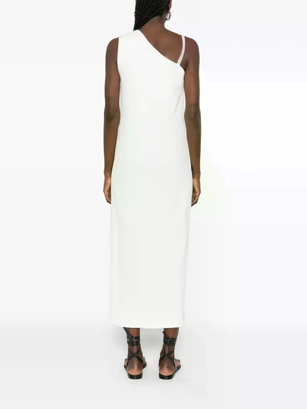 PANICALE One-shoulder Midi Dress With Chain Embellishment - Neutrals