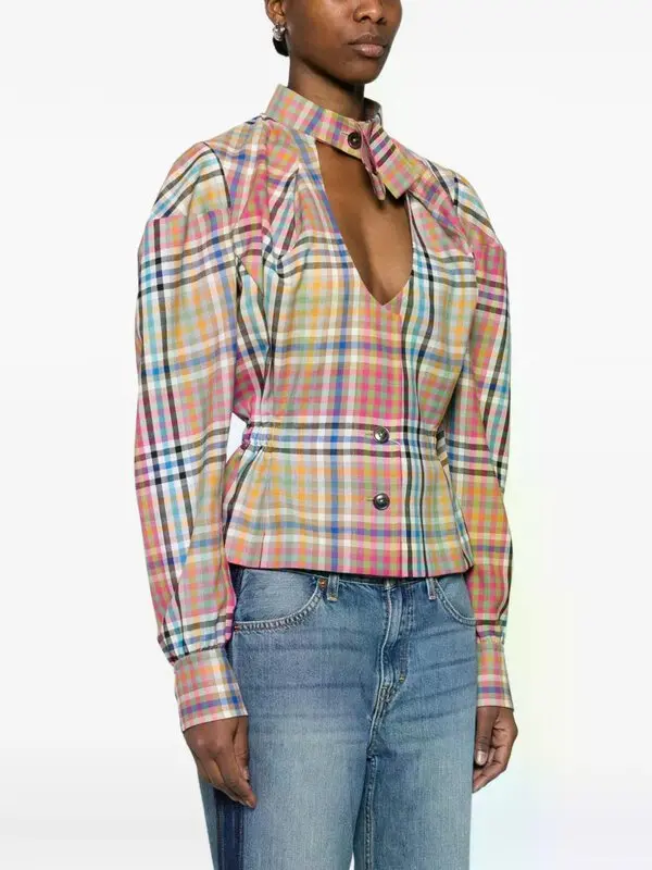 VIVIENNE WESTWOOD Plaid Button-front Top