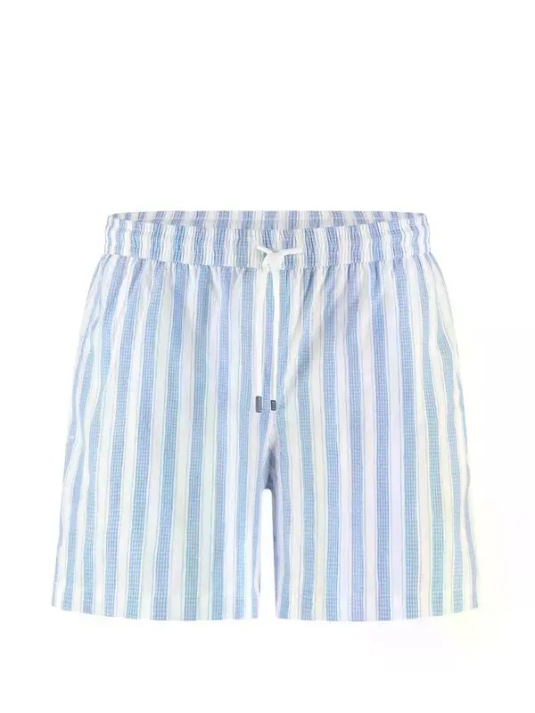 Fedeli Striped Swim Shorts - Blue