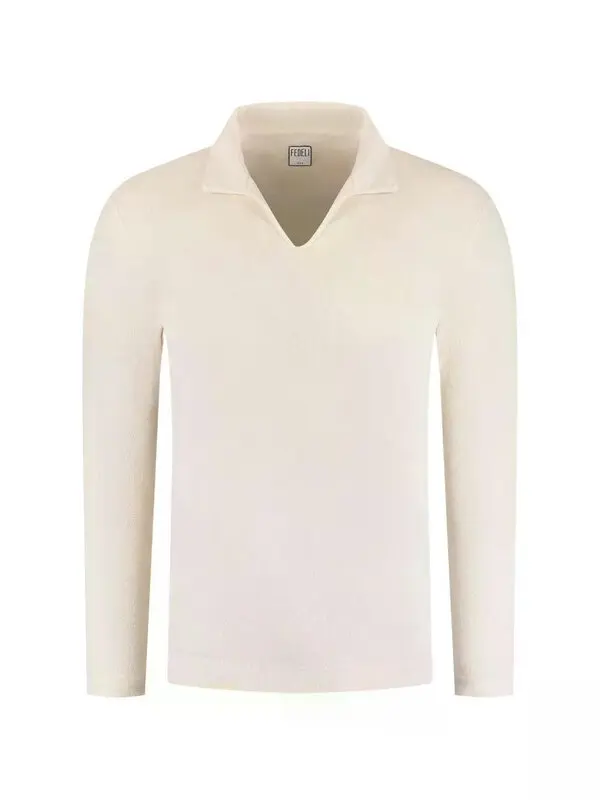 Fedeli V-neck Polo T-shirt - Neutrals