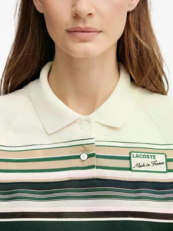 Lacoste Striped Collared Midi Dress