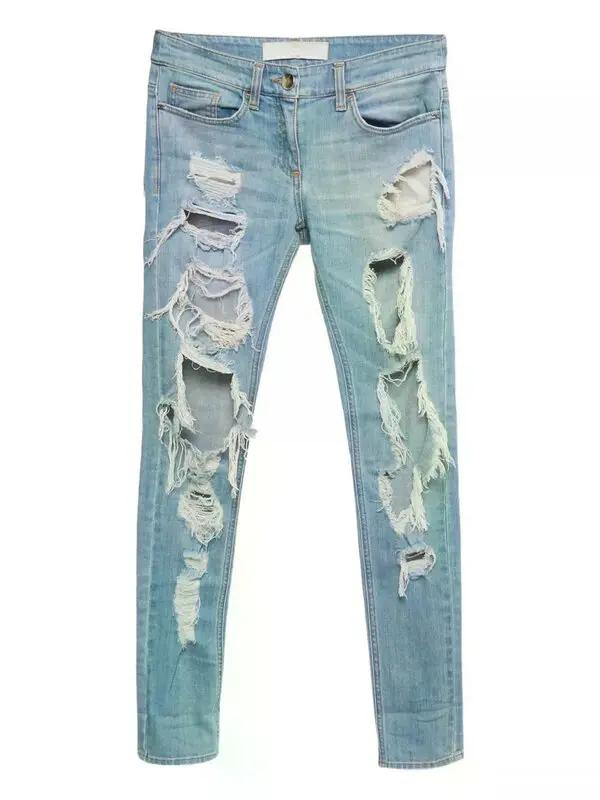 Elisabetta Franchi Distressed Light Wash Jeans - Blue