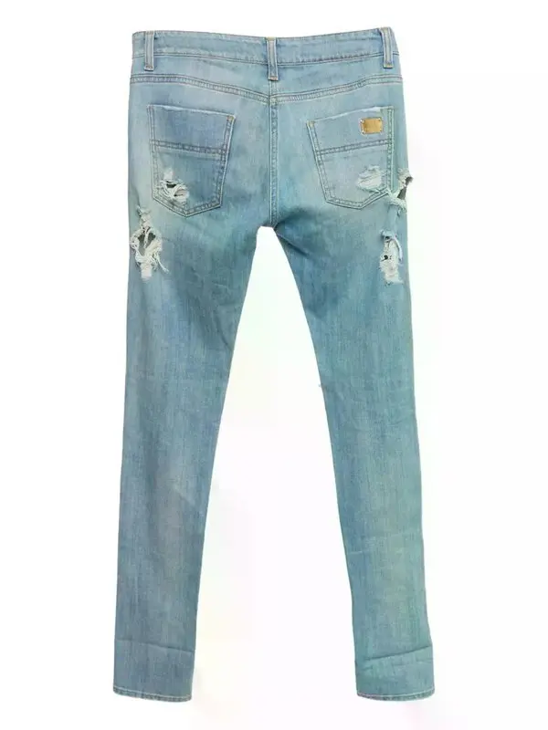 Elisabetta Franchi Distressed Light Wash Jeans