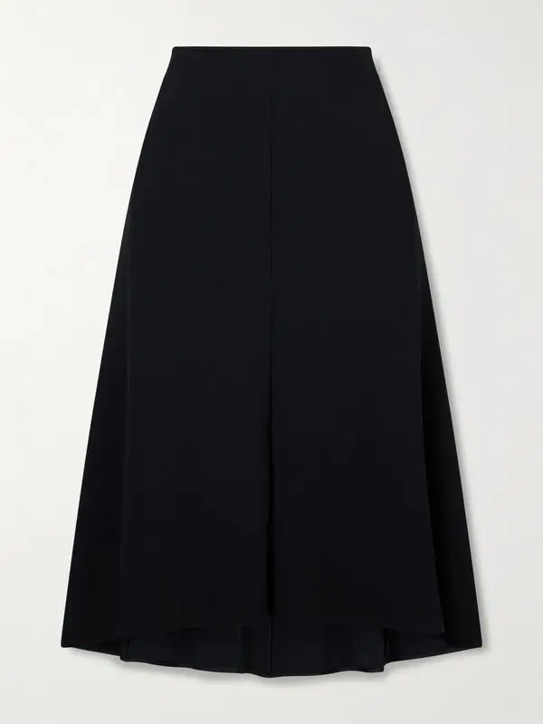 JIL SANDER Crepe Midi Skirt - Black