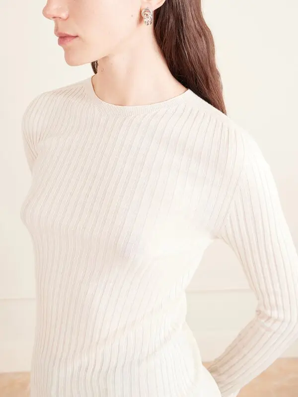 KALLMEYER Fabi Ribbed Merino Wool Long Sleeve Top