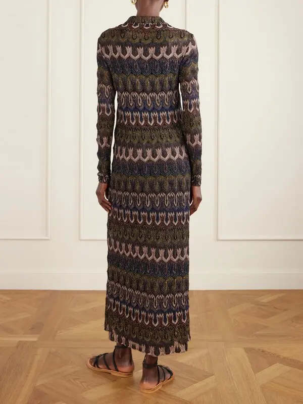 Missoni Metallic Crochet-knit Cardigan